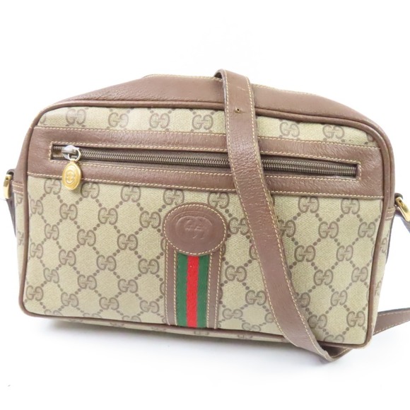Gucci | Bags | Gucci Gg Pattern Sherry Line Shoulder Bag Brown | Poshmark